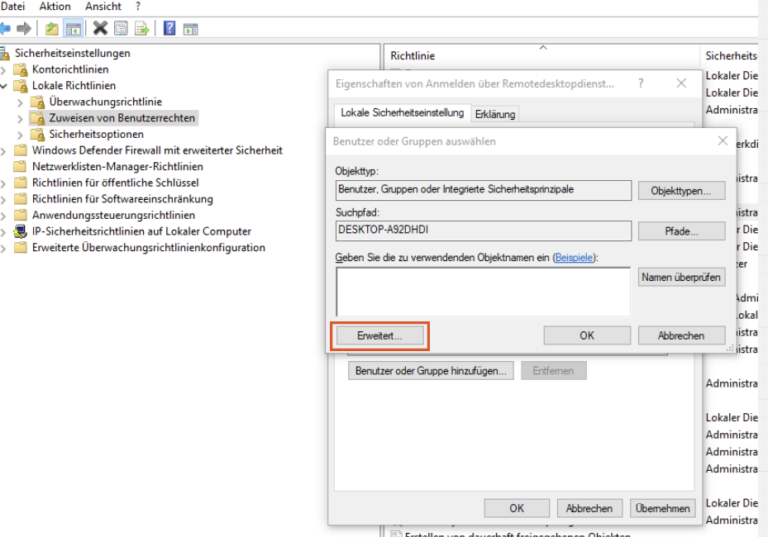 Lösung - Die Verbindung wurde abgelehnt da das Benutzerkonto nicht zur ...
